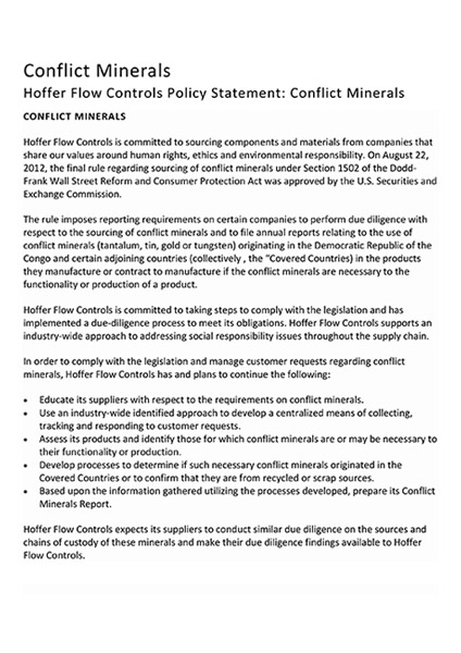 Certifications - Hoffer Flow Controls, Inc (AR)